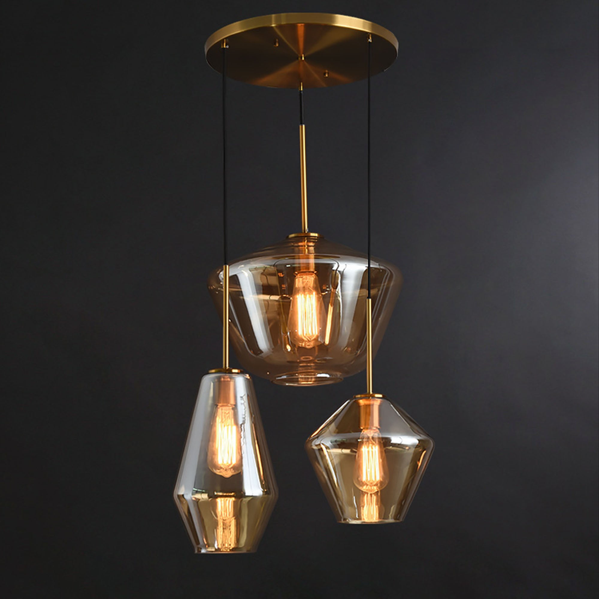 SAMIRA Brass Glass Pendant Light – ULURU Lighting