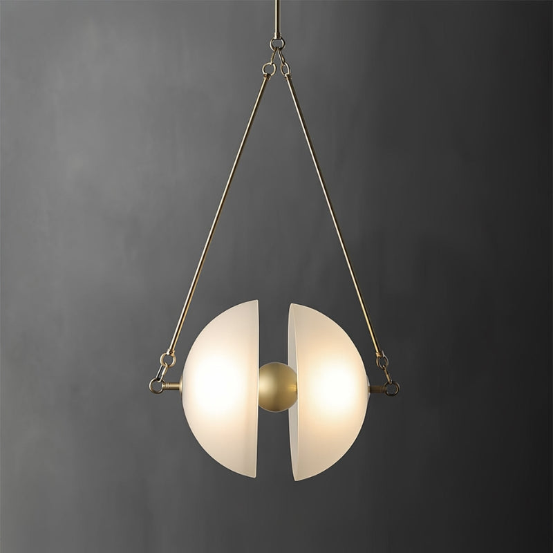 LIVIA Frosted Glass Brass Triangle Fixture Pendant Light – ULURU Lighting