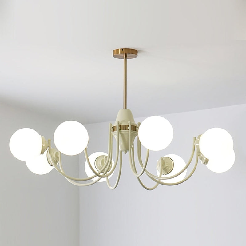 XAYAH Round Glass Living Space Chandelier | ULURU Lighting