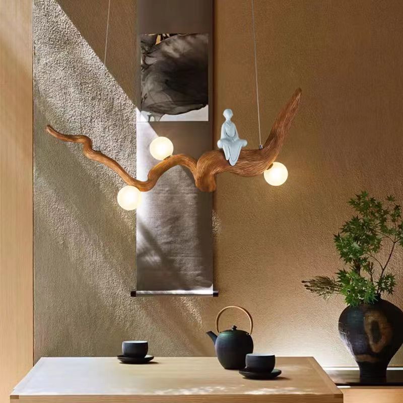 YURISSA Chinese Style Wooden Pendant Light P5405 – ULURU Lighting