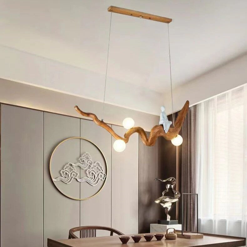 YURISSA Chinese Style Wooden Pendant Light P5405 – ULURU Lighting