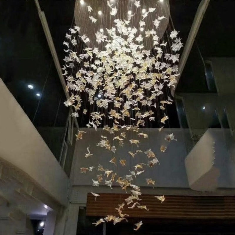 LEAF Glass Custom Chandelier Modern – ULURU Lighting