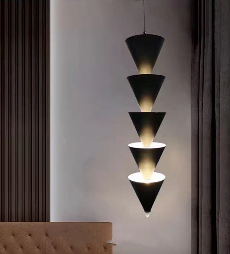 CINDI Cone-Shape Art Decor LED Pendant Light P5376 – ULURU Lighting